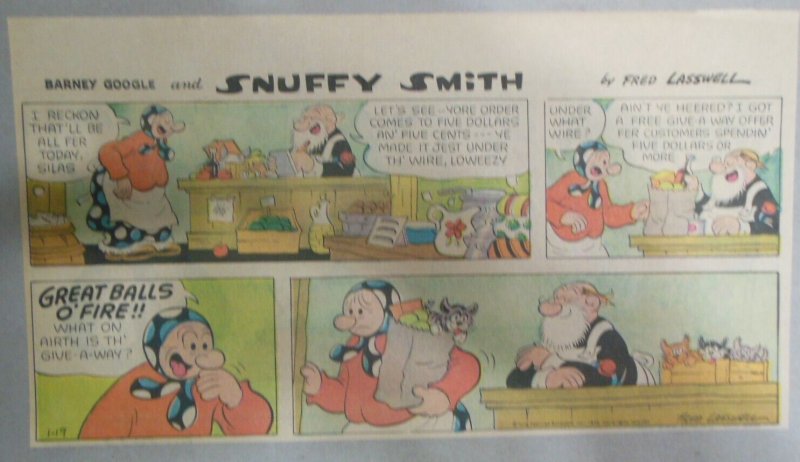(34) Snuffy Smith Sunday Pages by Fred Lasswell from 1975 Size: 7.5 x ...