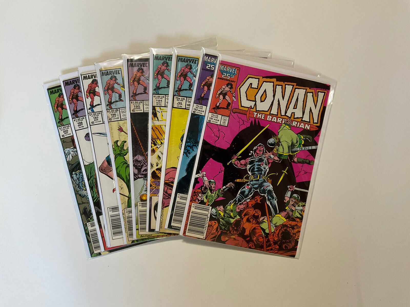 Conan The Barbarian 191-198 200 Fine Fn 6.0 lot run set Marvel | Comic ...