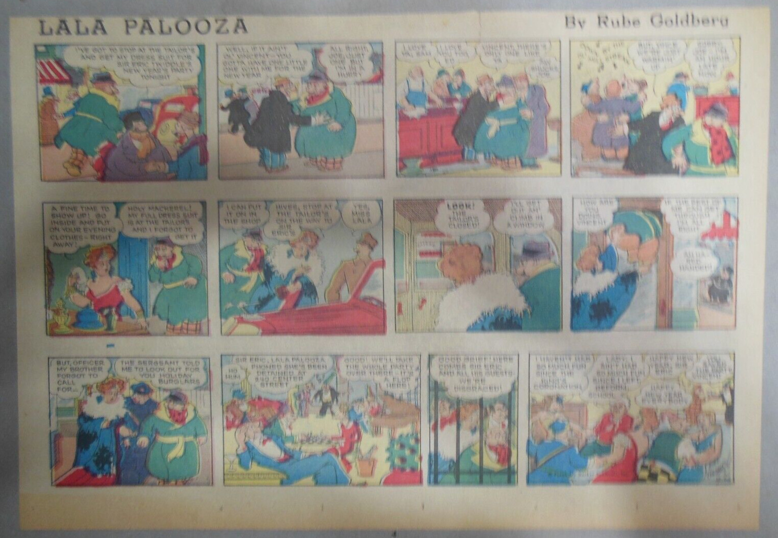 Lala Palooza Sunday by Rube Goldberg from 12/26/1937 Size: 11 x 15 ...