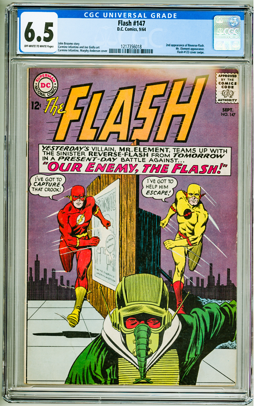 The Flash #147 (1964) CGC 6.5! OWW Pages! 2nd Appearance of Reverse ...