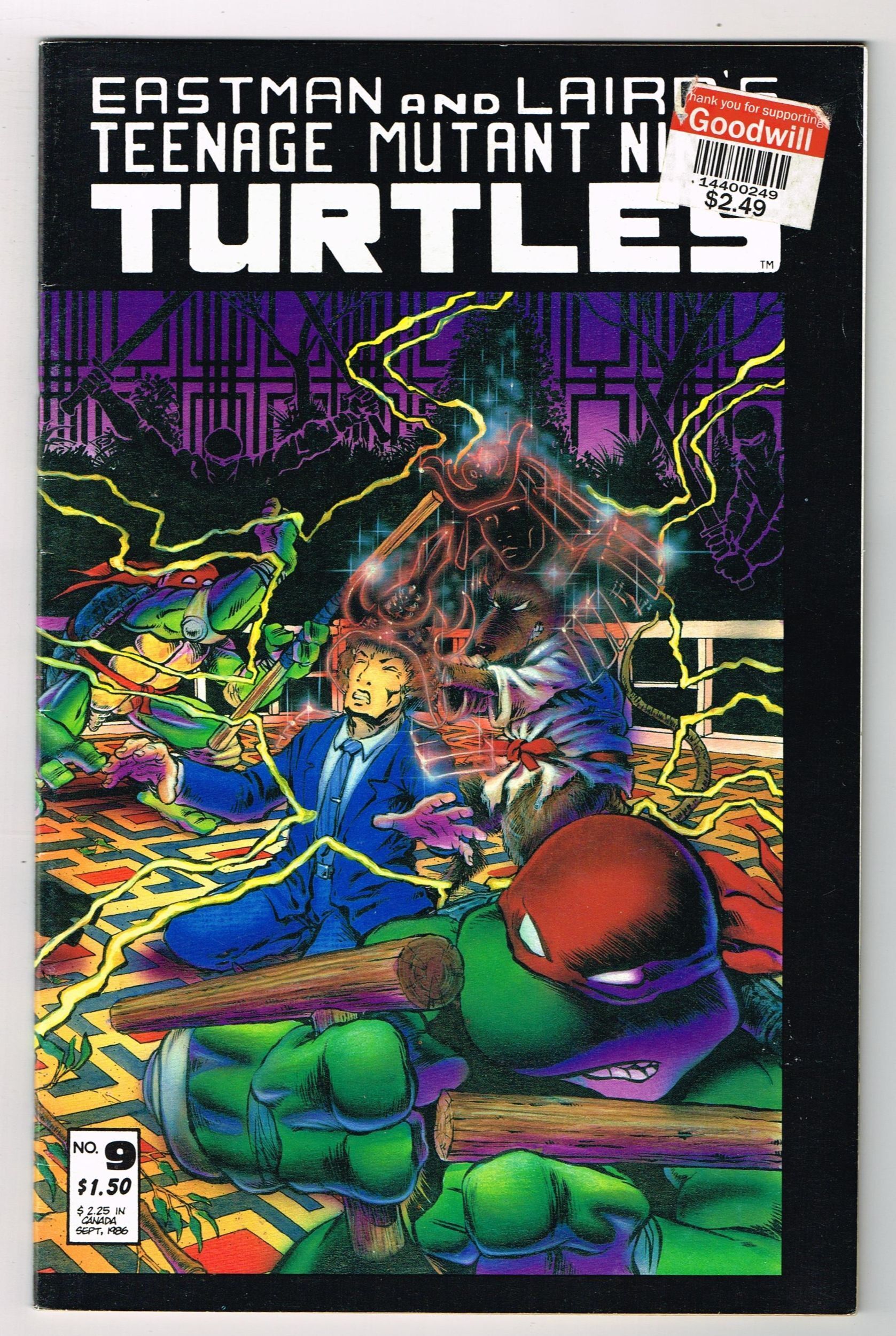 Teenage Mutant Ninja Turtles #9 (1986) 1st cover appearance of Splinter ...