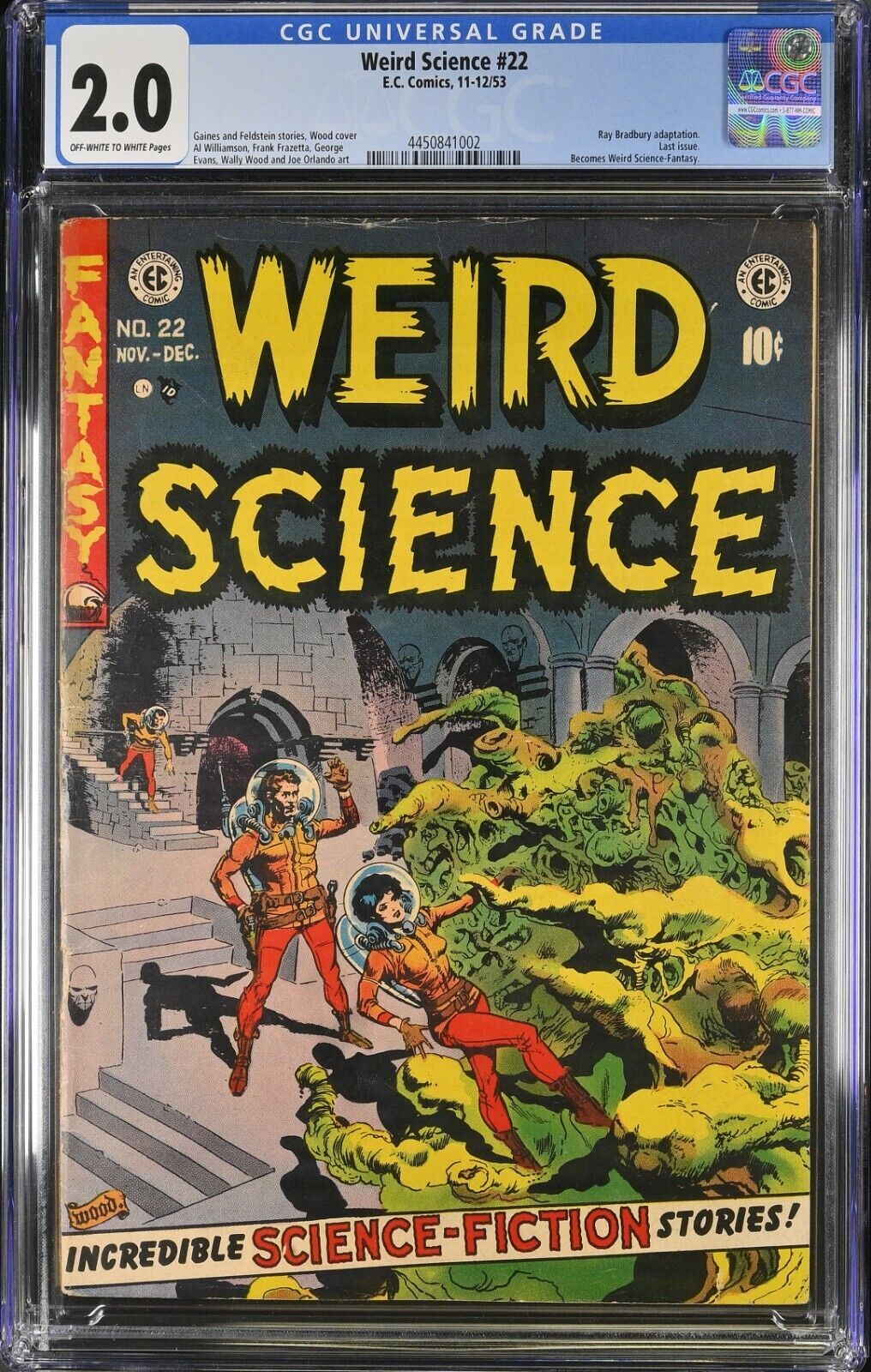 (1953) EC Comics WEIRD SCIENCE #22 CGC 2.0 Last Issue! Frazetta! Wood ...
