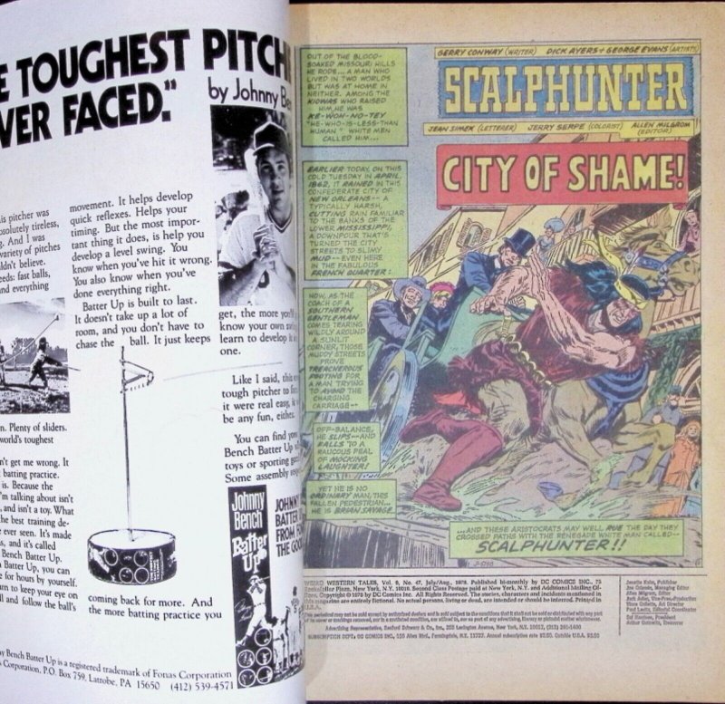 WEIRD WESTERN TALES Comic 47 — Scalphunter Dick Ayers Art — 1978 DC ...