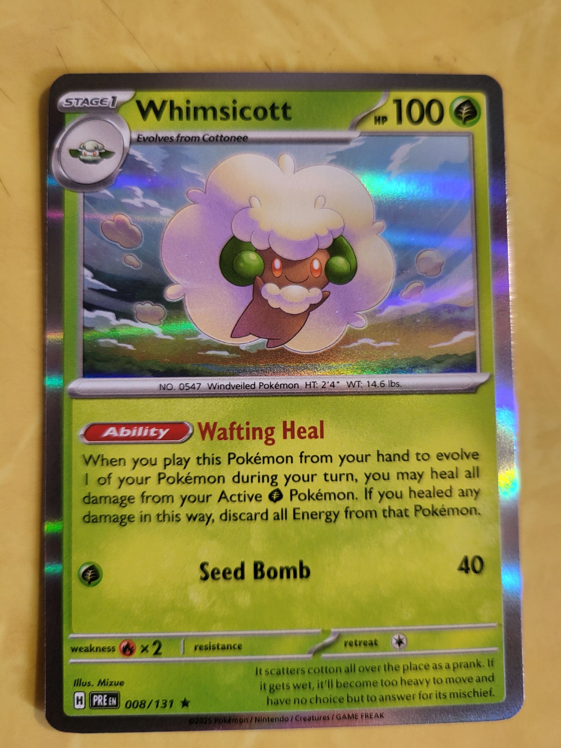 Pokemon SV: Prismatic Evolution - Whimsicott 8/131 Holofoil | Comic ...