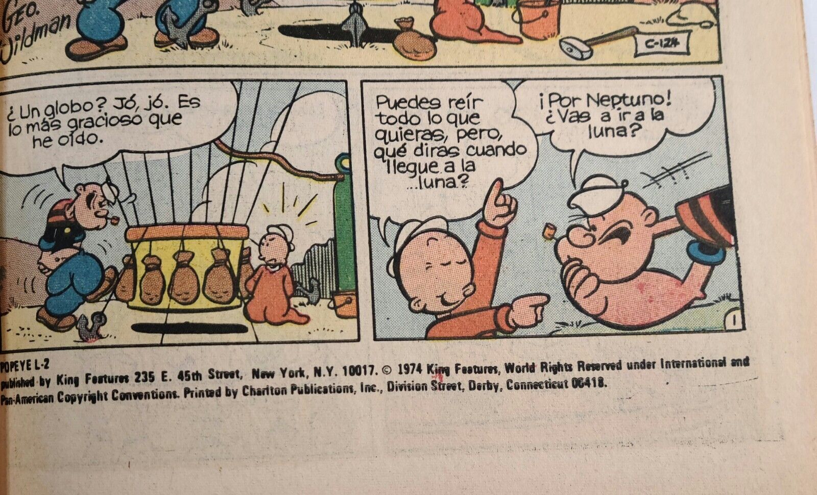 Popeye the Sailorman-El Marino (Bilingual-English/Spanish) 1974 King ...