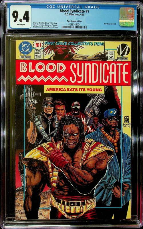Blood Syndicate #1 (1993)-CGC 9.4-Cert#4258145004-with collector's bag ...