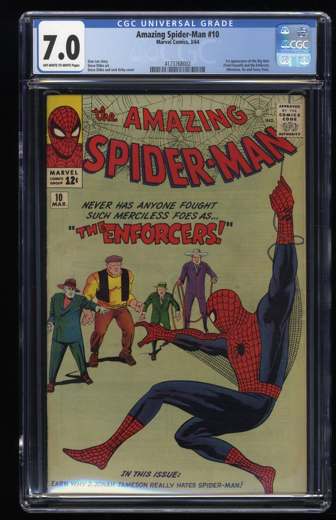 Amazing Spider-Man #10 CGC FN/VF 7.0 1st Appearance Enforcers! | Comic ...