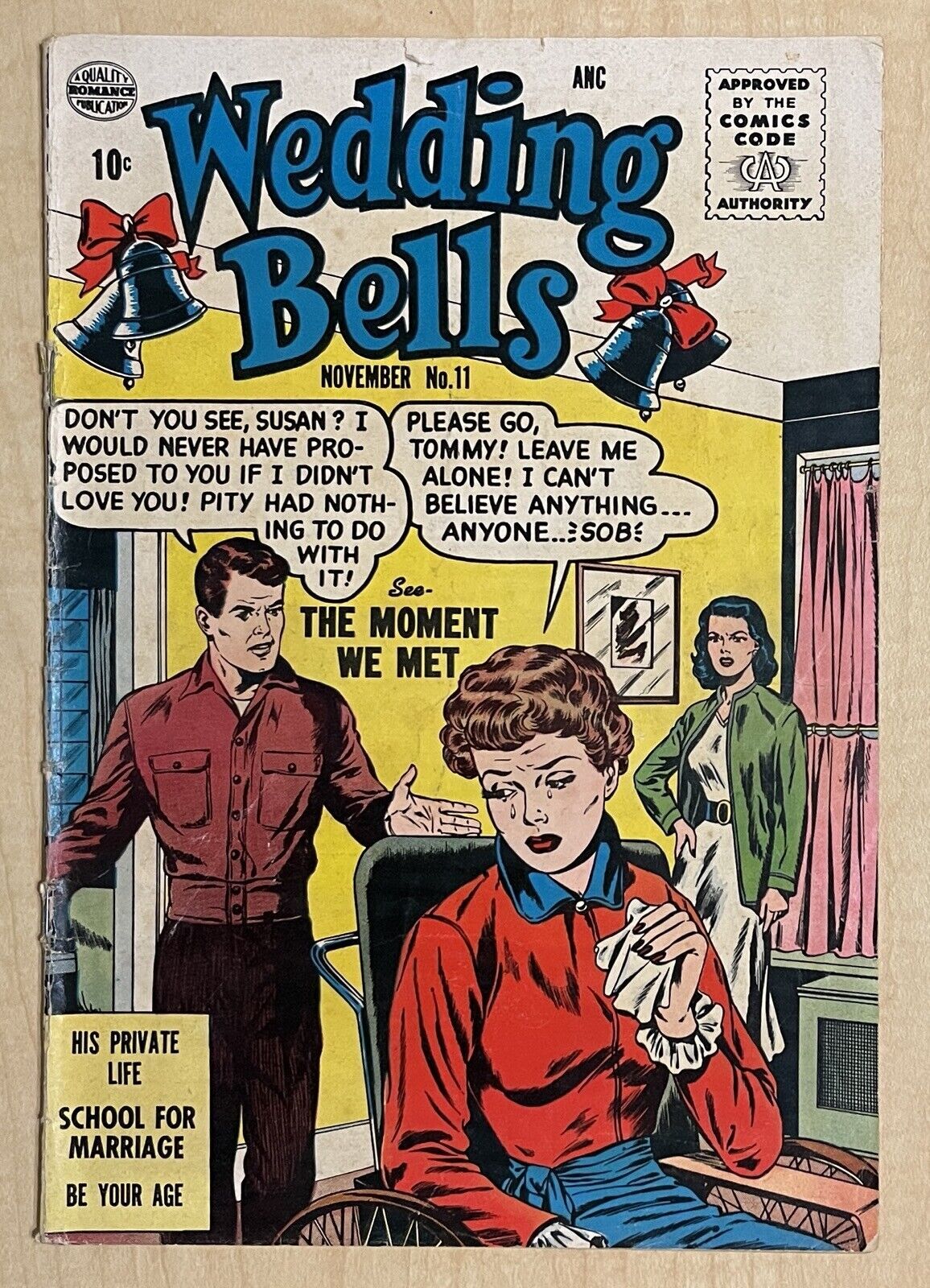Wedding Bells #11 G/VG 3.0 Quality Comics 1955 | Comic Books - Golden Age, Quality Comics ...