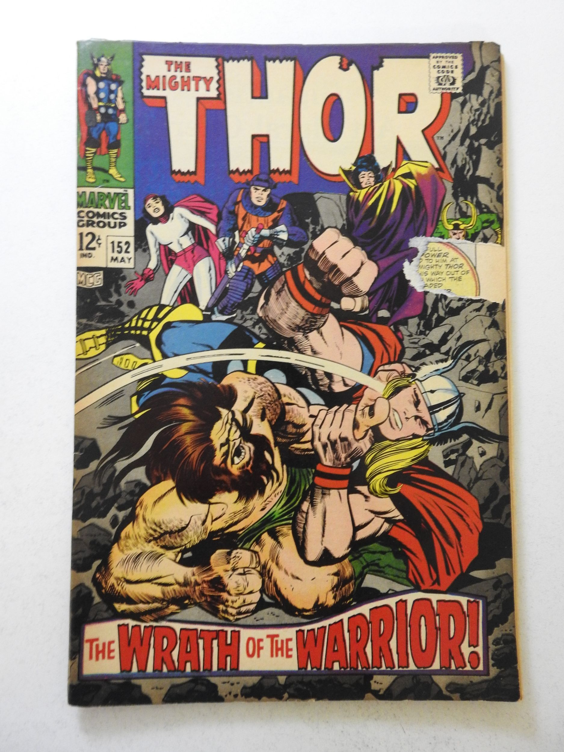 Thor #152 (1968) GD Condition piece missing & tape pull fc | Comic ...