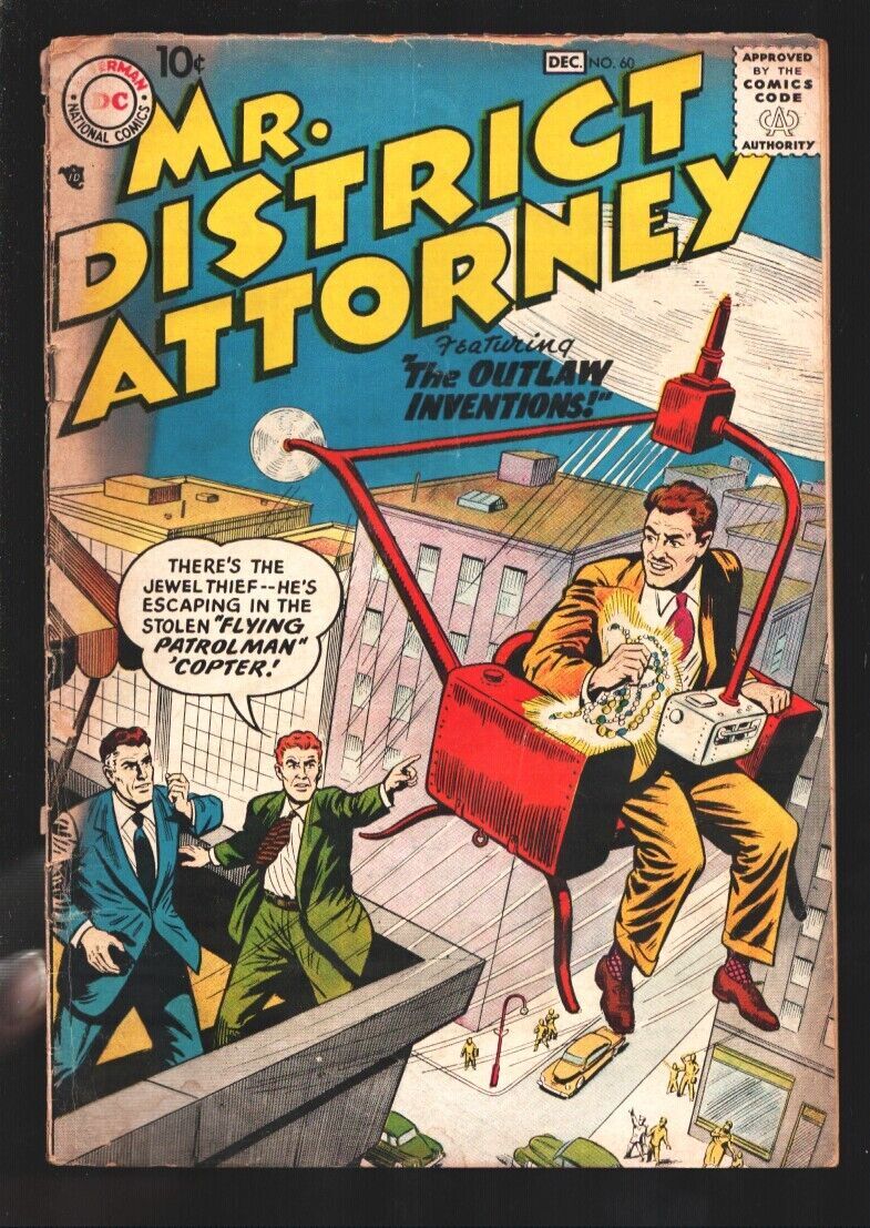 Mr District Attorney #60 1957-DC-Single seat helicopter cover-Outlaw ...