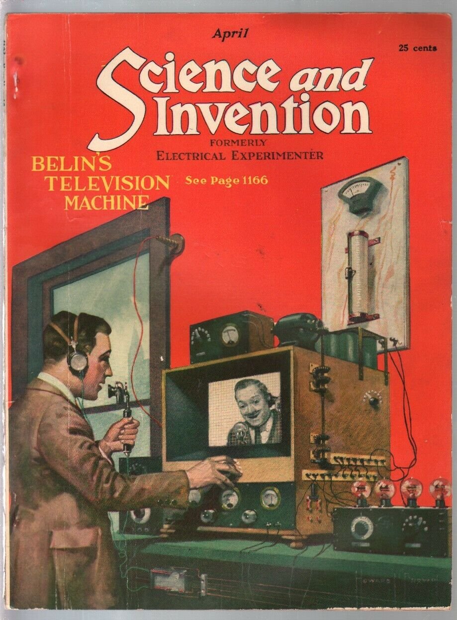 Science & Invention 4/1923-Frank R Paul art-pulp fiction-H V Brown-FN ...