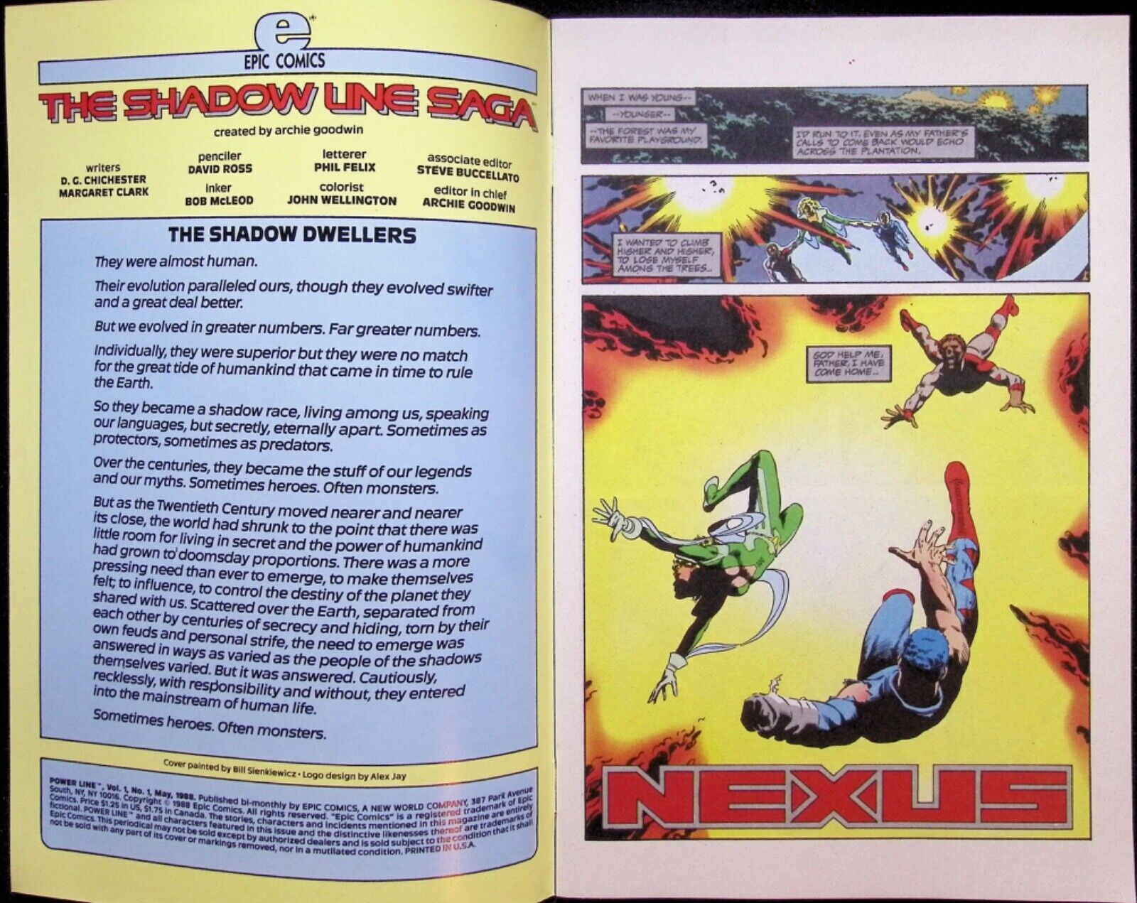 POWERLINE Comic Issue 1 — Bill Sienkiewicz Cover 36 Pages — 1988 Epic ...