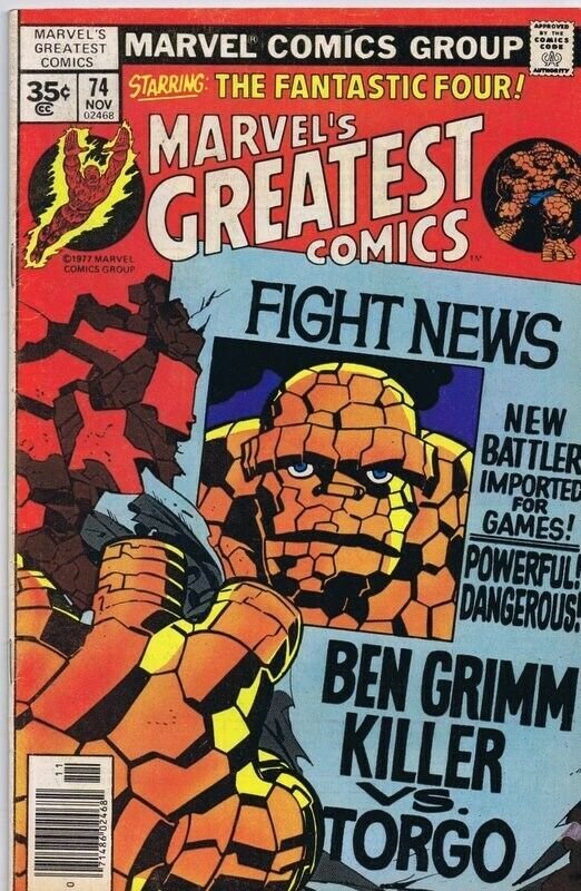 Marvel's Greatest Comics #74 VINTAGE 1977 Marvel Fantastic Four Thing ...