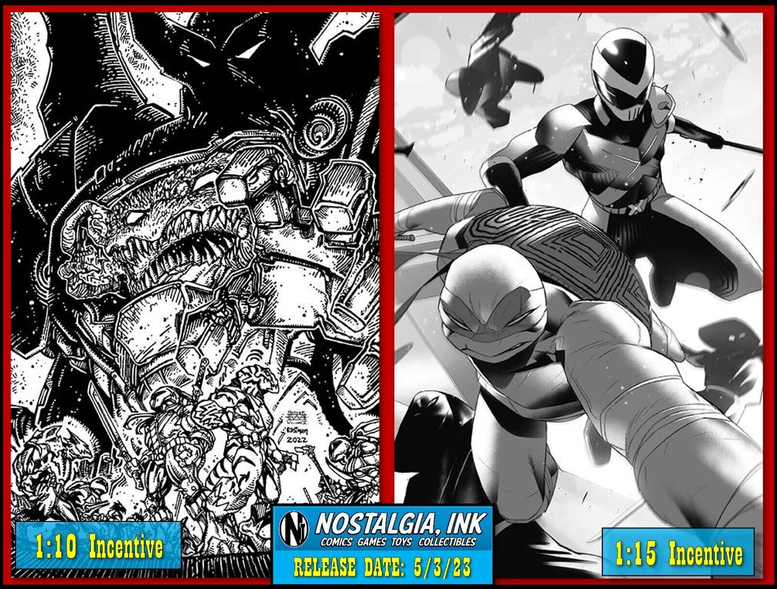 Mmpr Tmnt II #5 1:15 Simone DI MEO + 1:10 Eastman Williams Presale ...