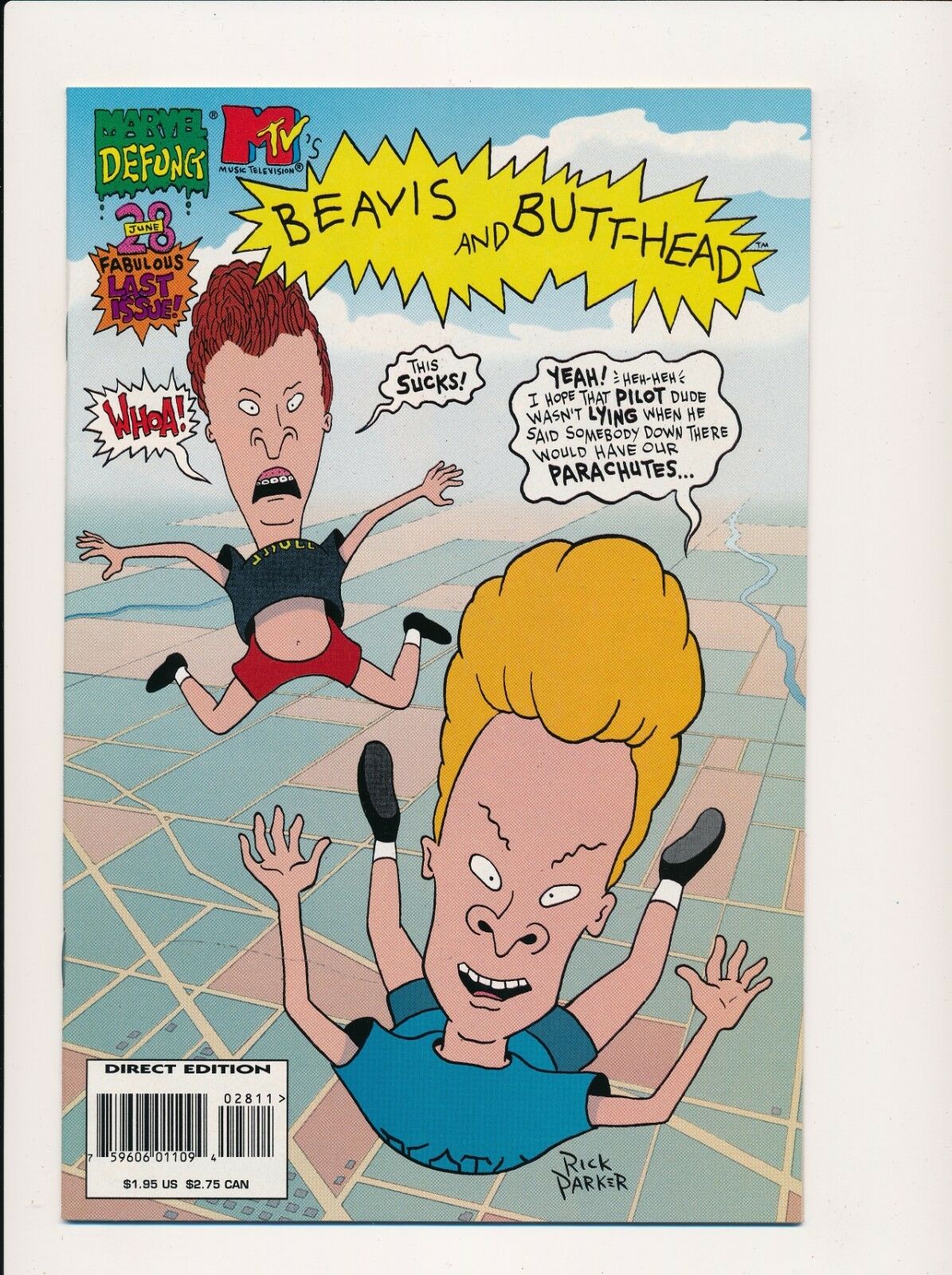 Marvel/MTV Comics Beavis and Butthead #28 Last Issue Low Print NM ...