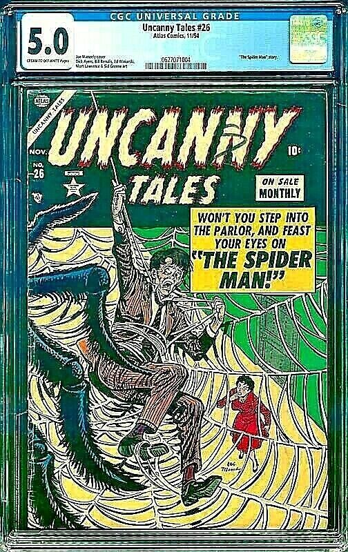 UNCANNY TALES 26 CGC 5.0 Spiderman Joe Maneely Science Fiction Comic ...