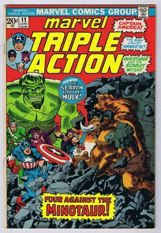 Marvel Triple Action #11 ORIGINAL Vintage 1973 Marvel Comics Hulk ...