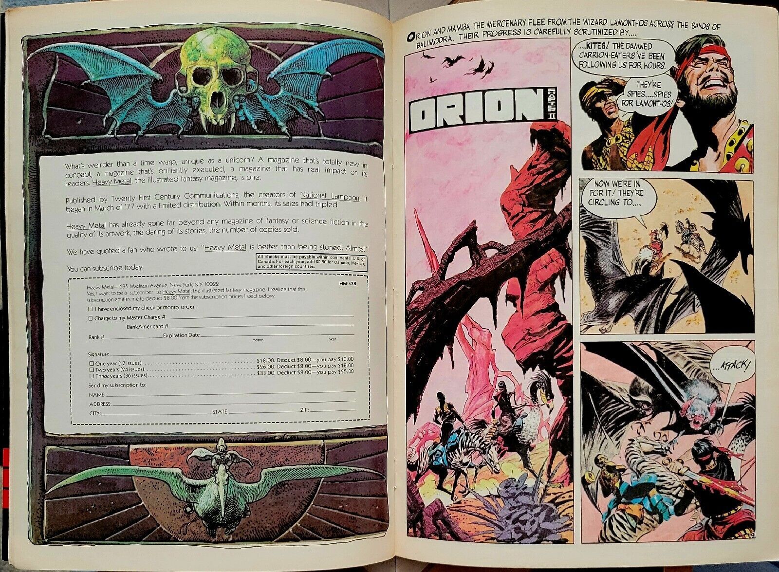 Heavy Metal VOL. 1 #13 VG+ (HM 1978) Art by Moebius and More URM the ...