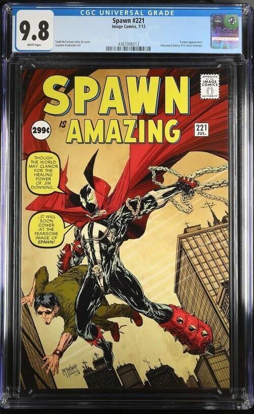 Spawn #221 CGC 9.8 2012 Image Amazing Fantasy #15 Cover Homage Todd Mcfarlane | Comic Books ...