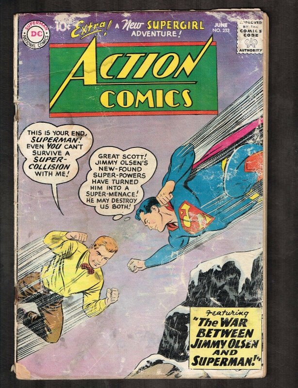 Action Comics #253 ~ 2nd Supergirl / Jimmy Olsen & Superman / KEY~ 1959 ...