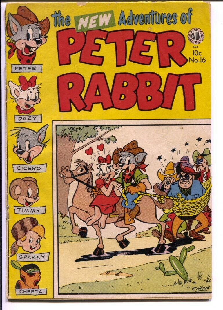 Peter Rabbit #16 1953-Avon-funny animals-puzzle pages-bondage cover-VG ...