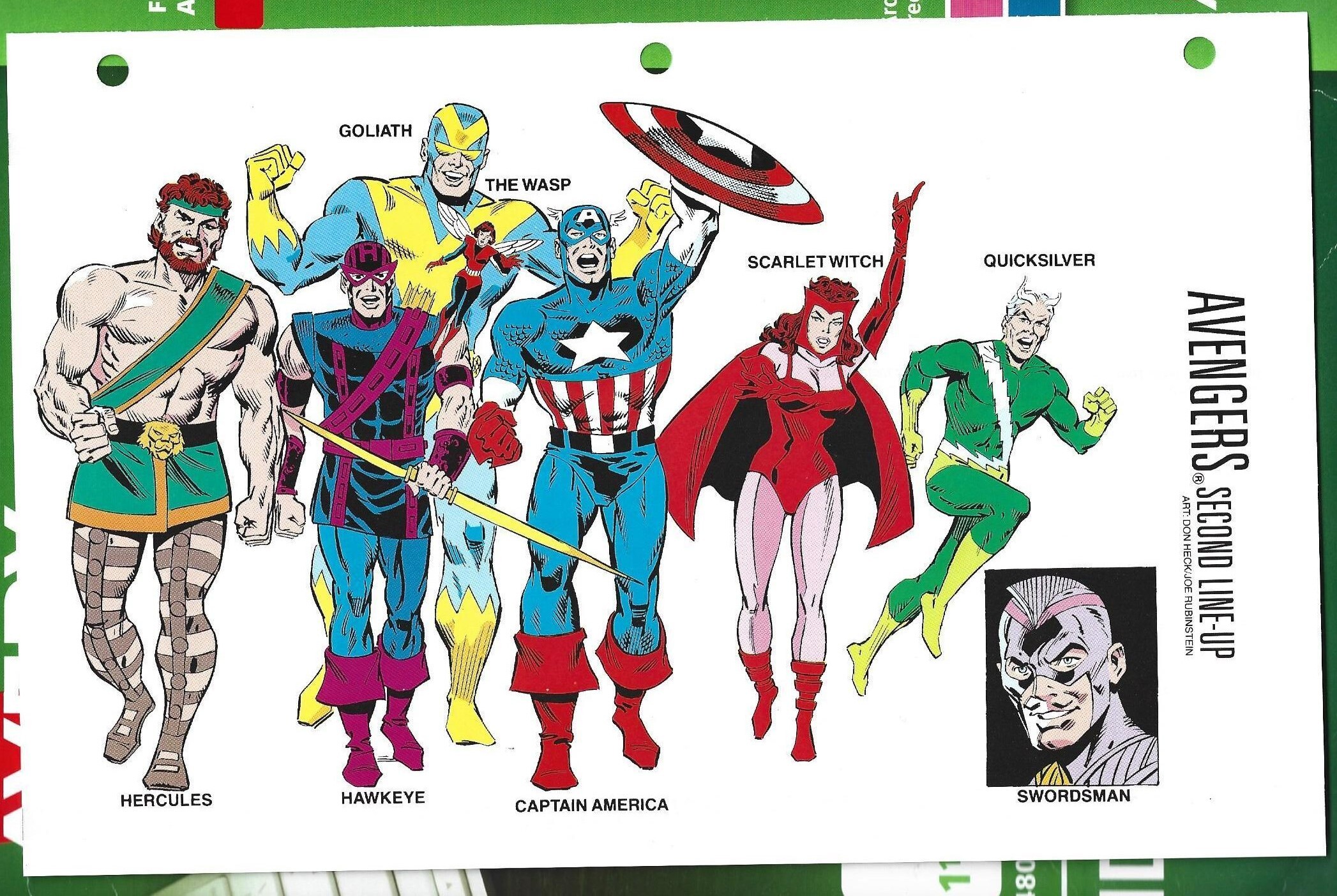 Official Handbook of the Marvel Universe Sheet - Avengers Second Line ...
