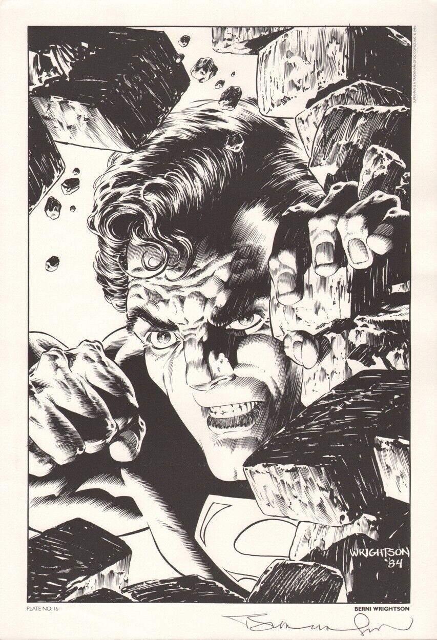 Bernie Wrightson SIGNED Superman Anniversary DC Art Print 400 Portfolio ...