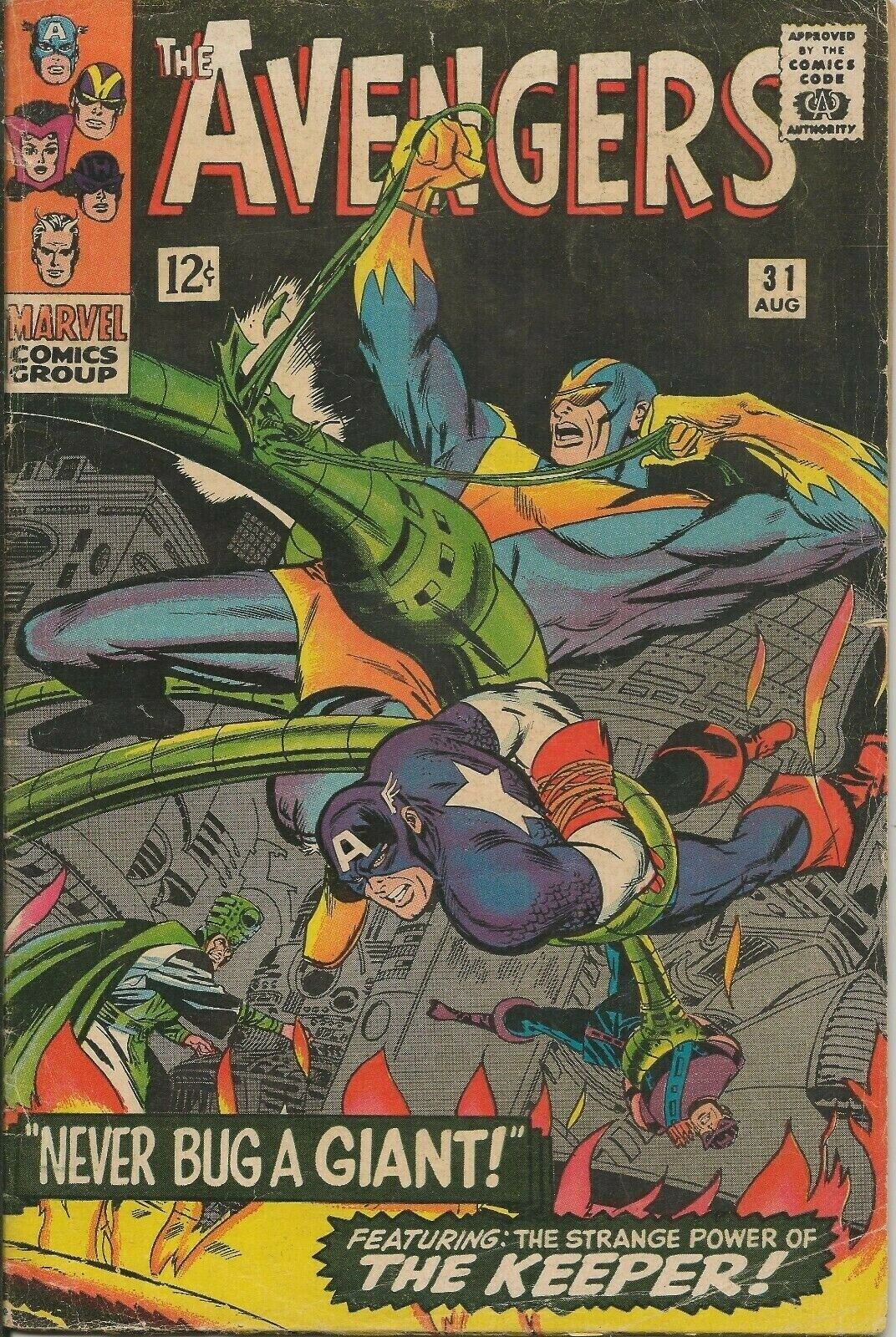 Avengers #31 ORIGINAL Vintage 1966 Marvel Comics Captain America ...