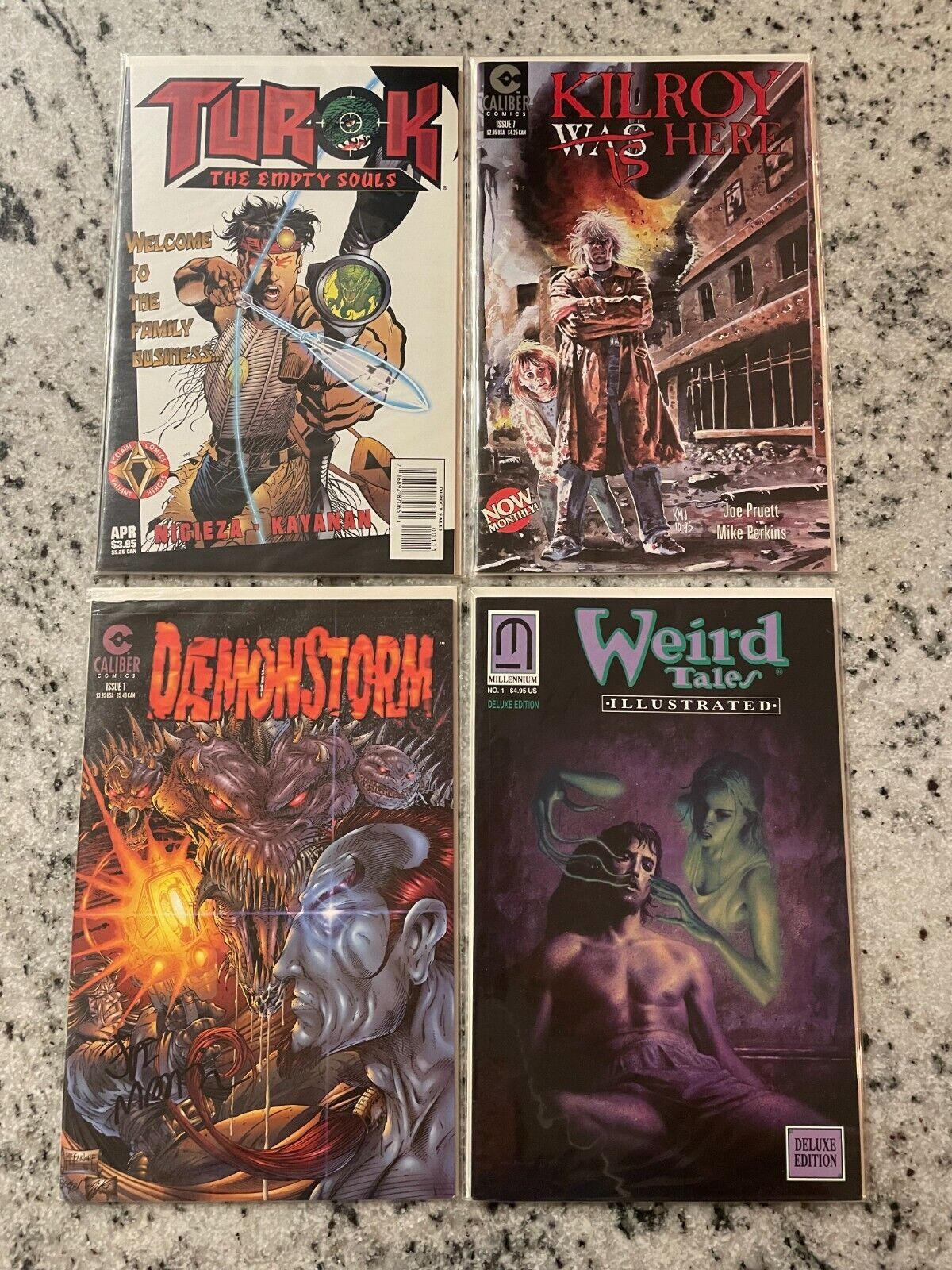 4 Comic Books Weird Tales # 1 + Daemon Storm # 1 + Kilroy Is Here 7 ...