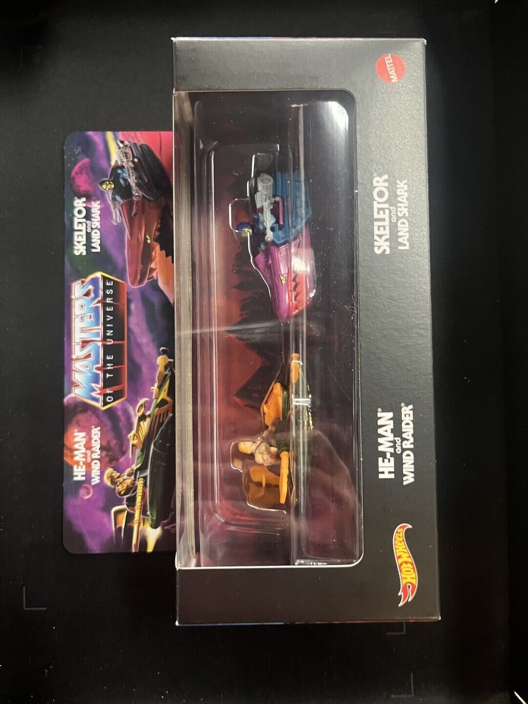 Masters of the Universe He-Man and wind raider/ Skeletor and Land Shark ...