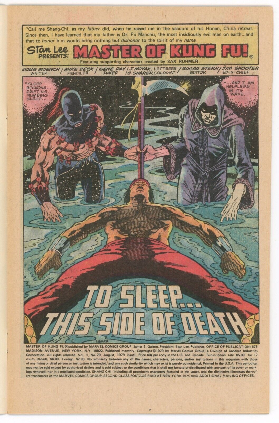 Master of Kung Fu 79 VFNM 9.0 Bronze Age Marvel 1979 Fu Manchu Shang ...