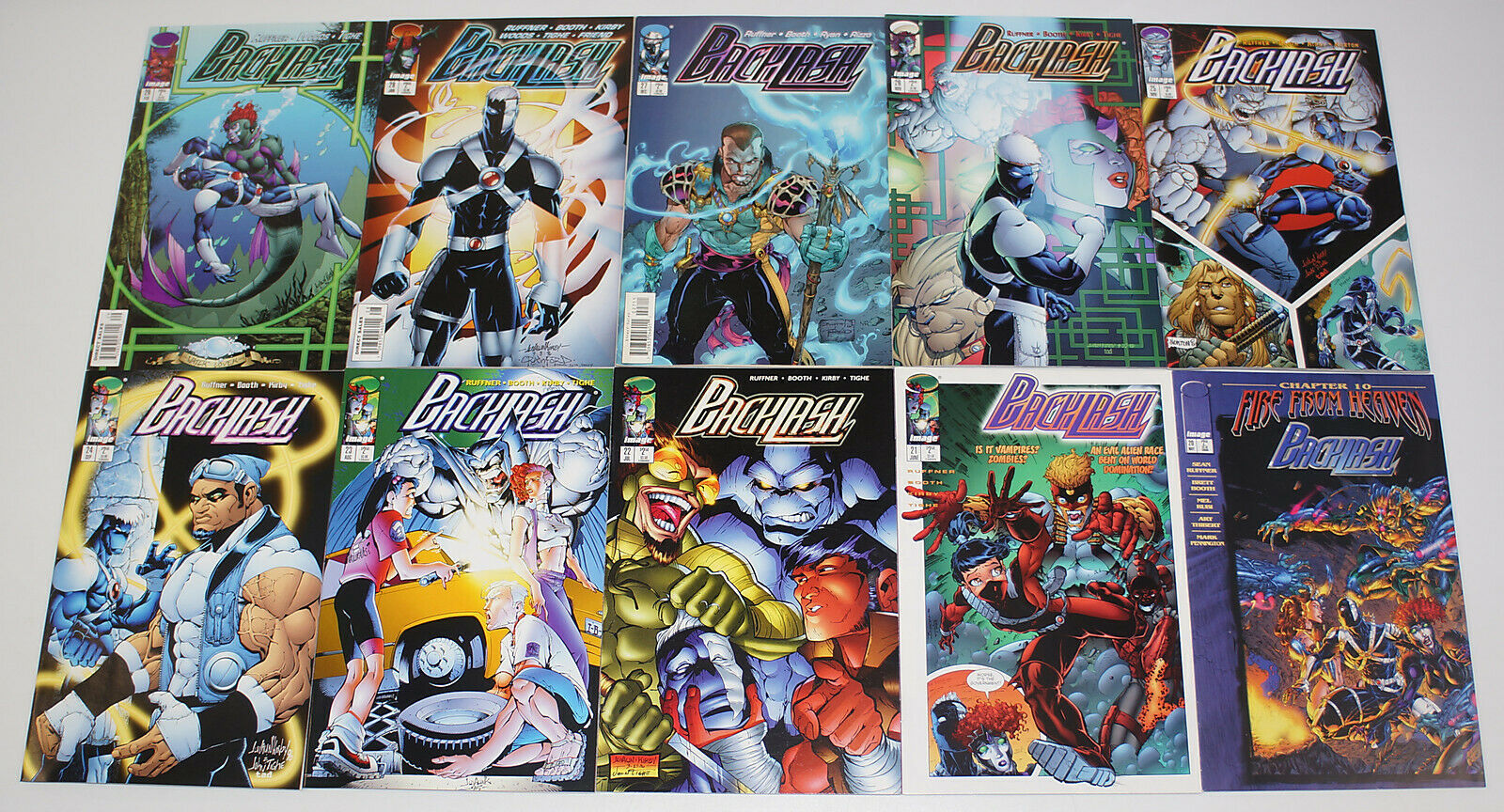 Backlash #1-32 VF/NM complete series + variant BRETT BOOTH image comics ...