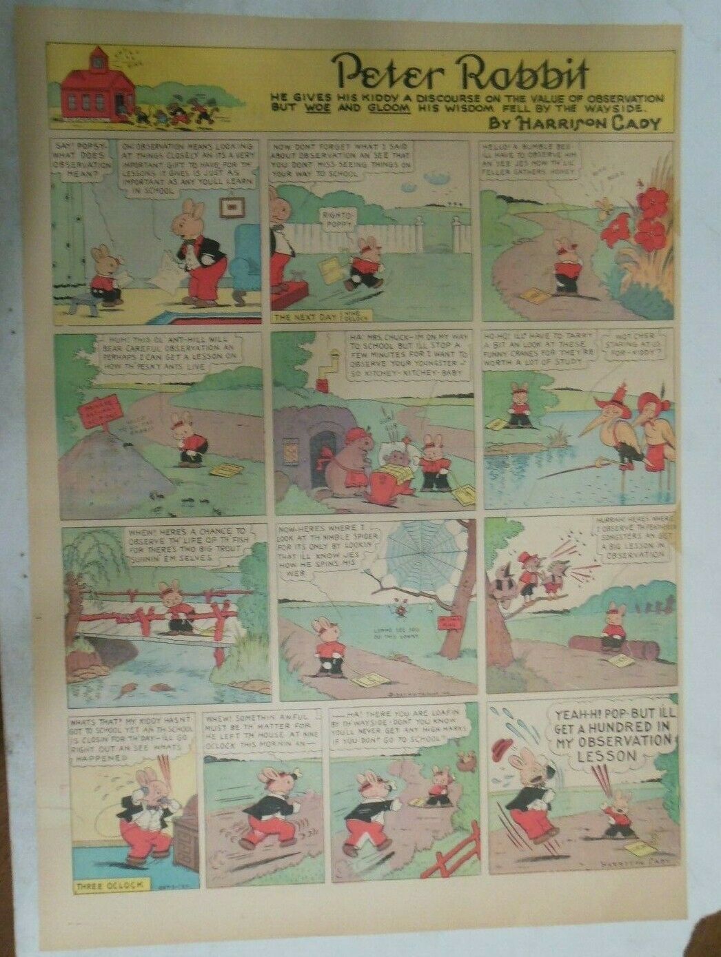 Peter Rabbit Sunday Page by Harrison Cady from 10/3/1937 Full Page Size ...