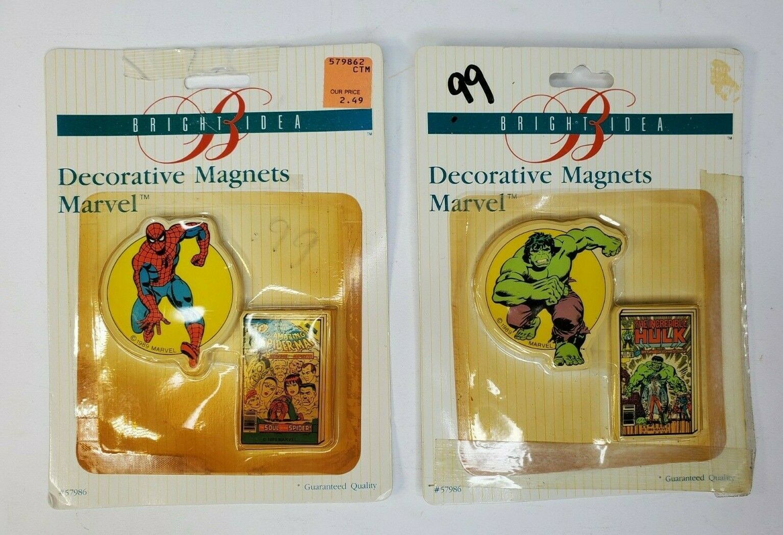 Spider Man & Incredible Hulk Magnets Marvel Vintage 1989 | Comic Books ...