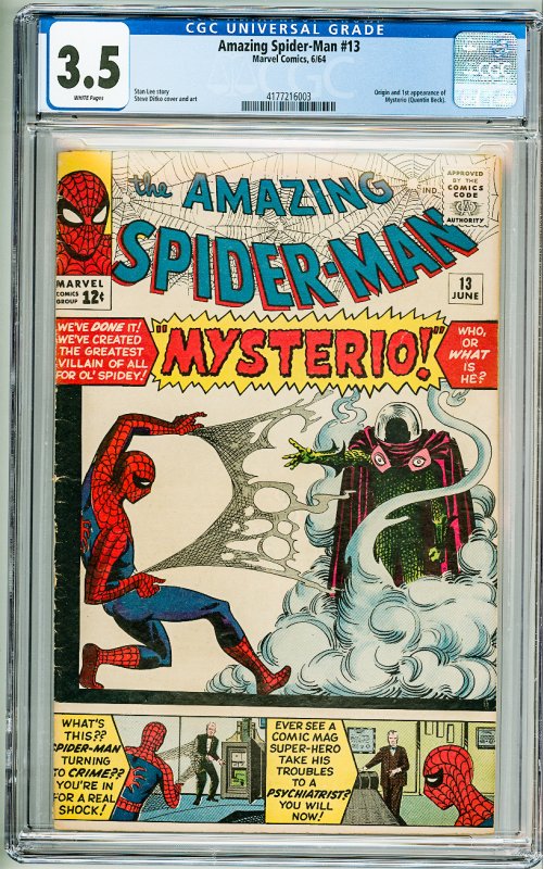 The Amazing Spider-Man #13 (1964) CGC 3.5! White Pgs 1st Appearance of ...