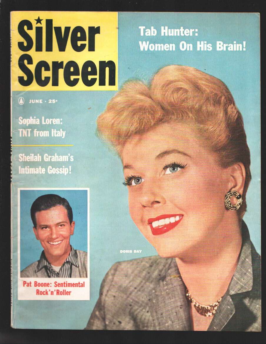 MAG: Silver Screen 6/1957-Doris Day & Pat Boone cover-Sophia Loren ...
