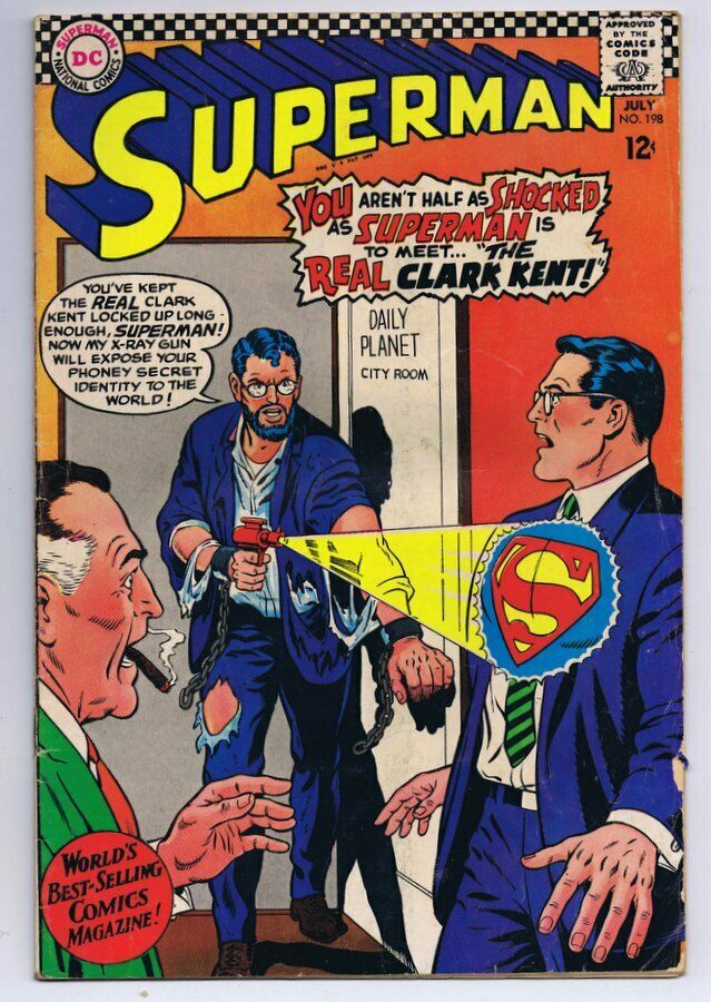 Superman #198 ORIGINAL Vintage 1967 DC Comics | Comic Books - Silver ...