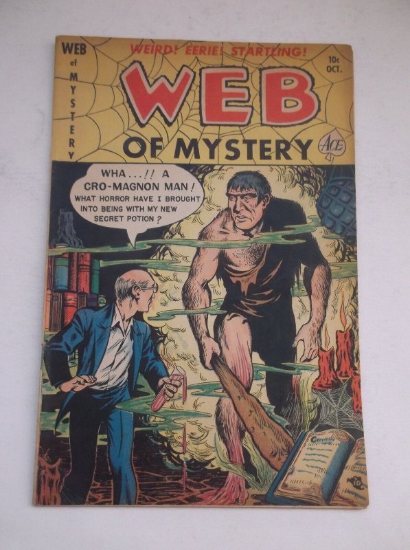 ACE Magazine: WEB of Mystery #5, Cro-Magnon MAN Cover, Rare GA Comic ...