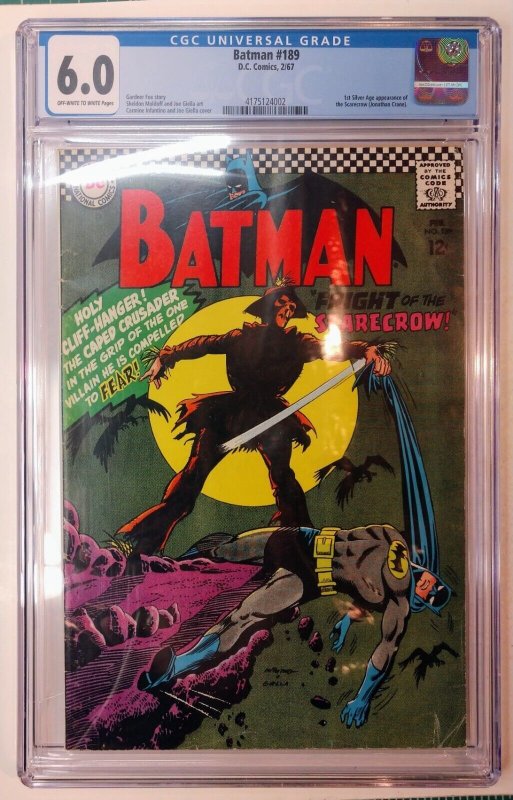 Batman #189 1st app of Silver Age and 3rd app overall of Scarecrow ...