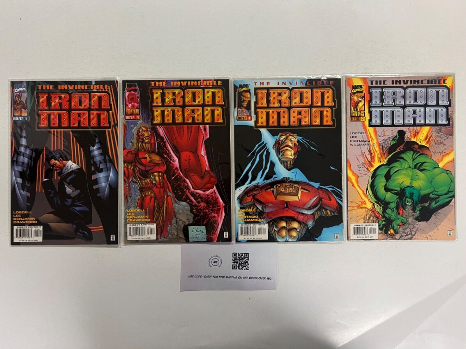 4 Iron Man Marvel Comic Books # 2 3 4 5 Avengers Defenders Hulk Thor 45 ...