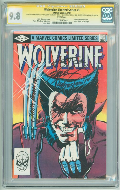 Wolverine #1 (1982) CGC Signature 9.8! Signed by Stan Lee, +Many more ...