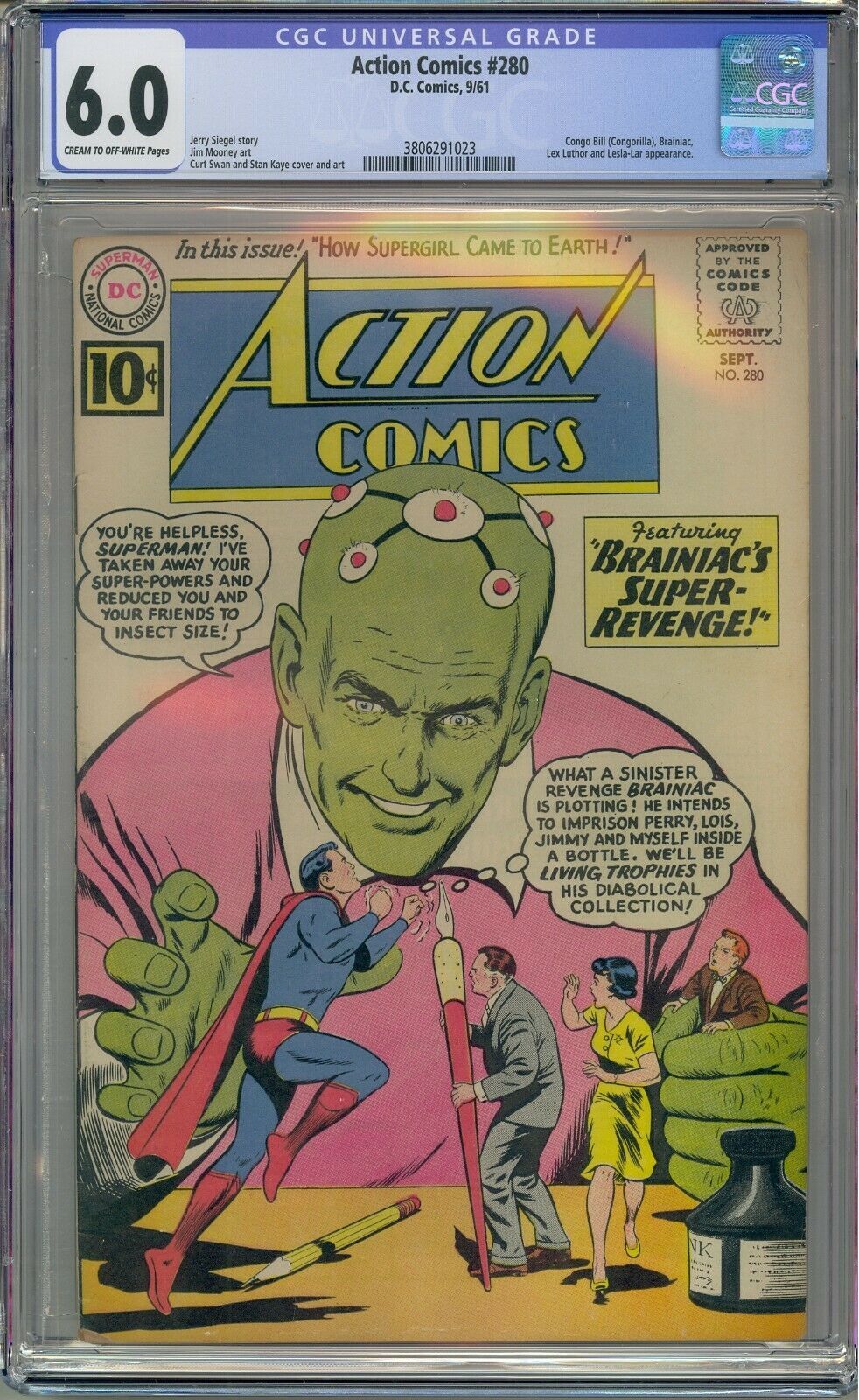 Action Comics #280 CGC 6.0 Brainiac Congo Bill | Comic Books - Silver ...