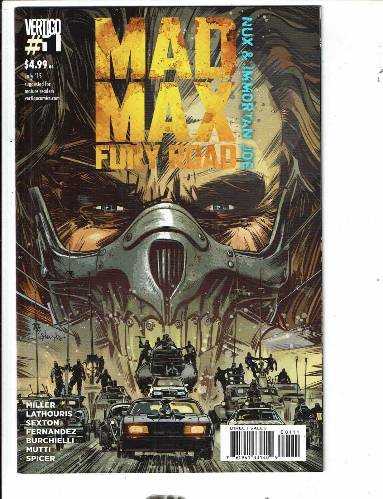 Mad Max Fury Road # 1 NM 1st Print DC Vertigo Comic Book Nux & Immortan ...