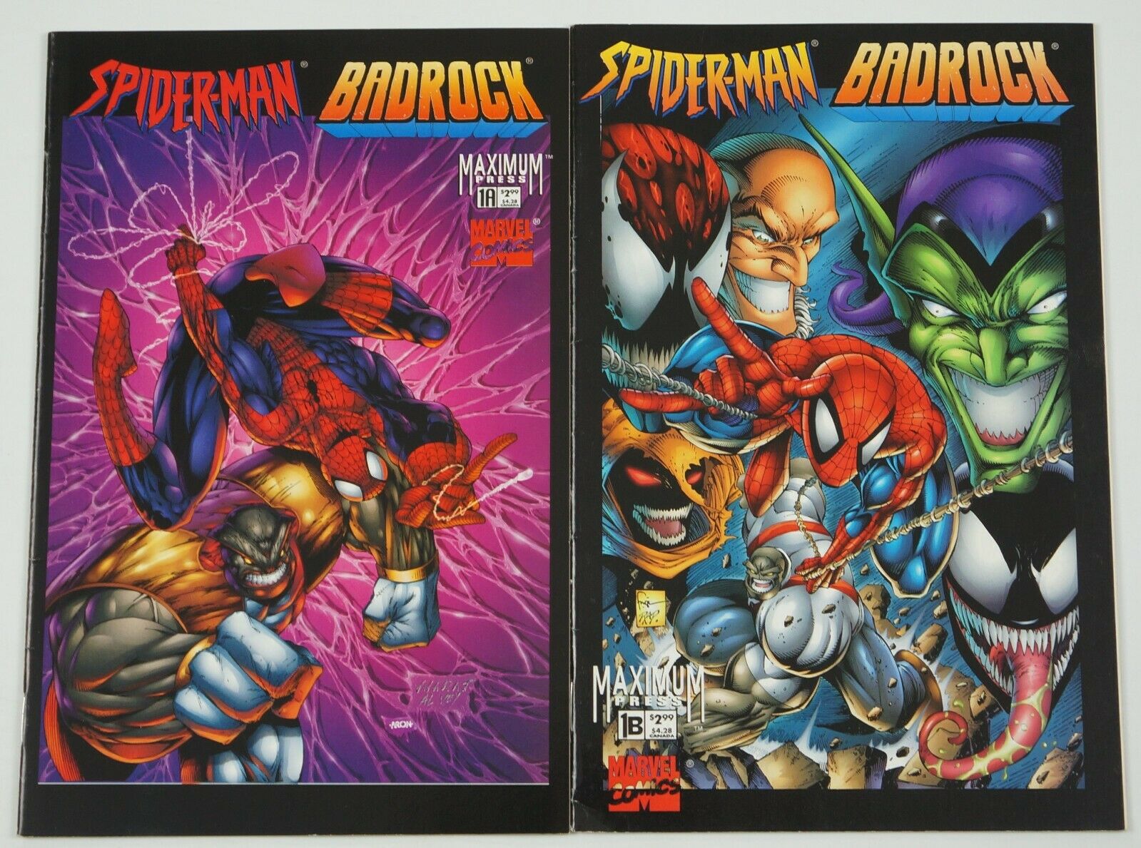 Spider-Man/Badrock #1-2 FN complete series - venom/carnage/green goblin ...