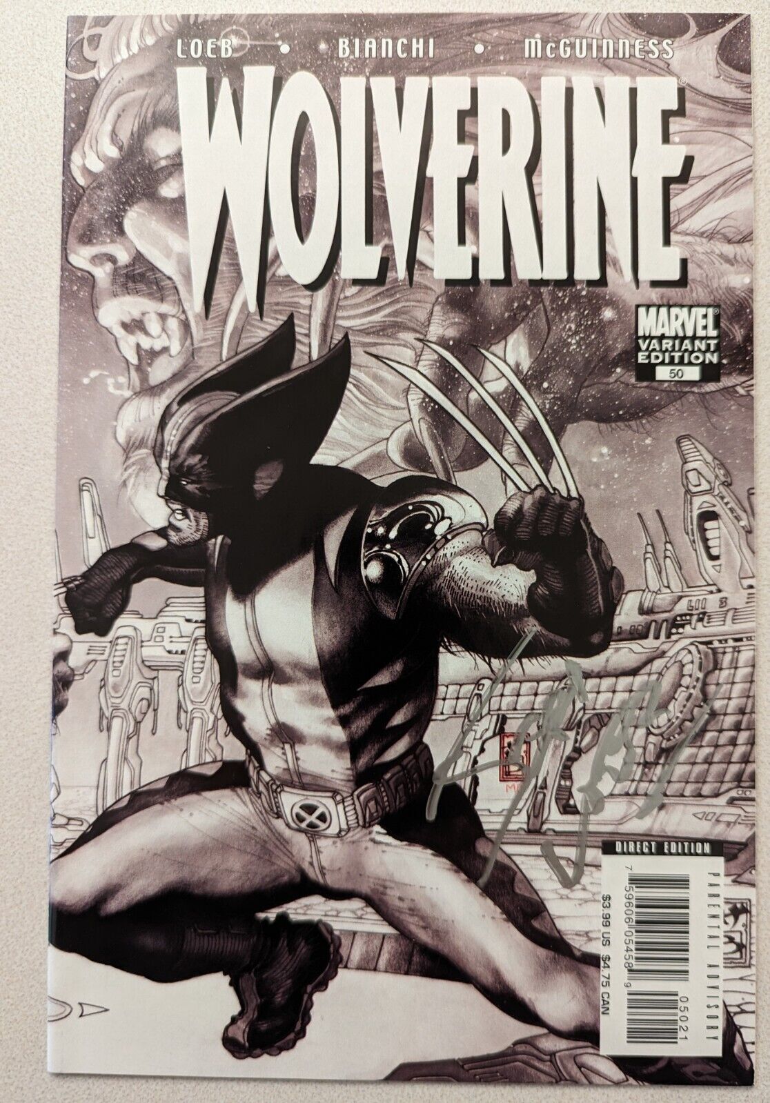 WOLVERINE #50 NM 9.4 Black & White Simone Bianchi Variant Signed By ...