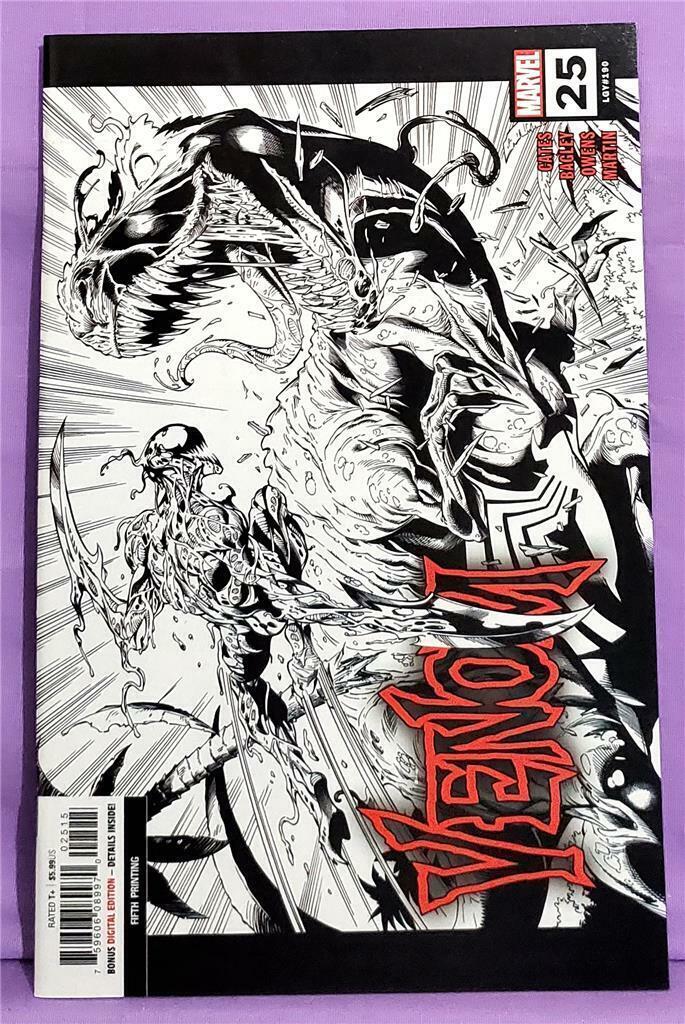 VENOM #25 Mark Bagley Black & White Variant 5th Print Cover (Marvel ...