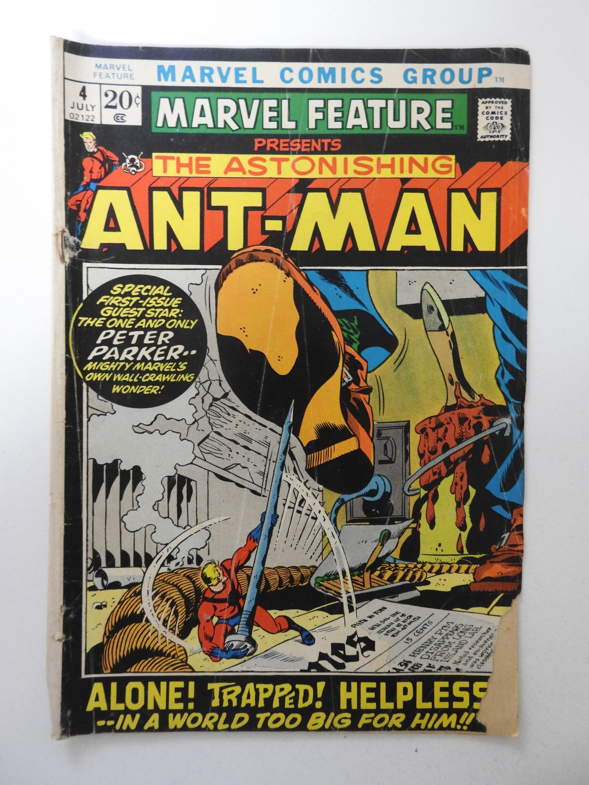 Marvel Feature #4 (1972) GD+ Cond cover detached bottom staple, 1 in ...