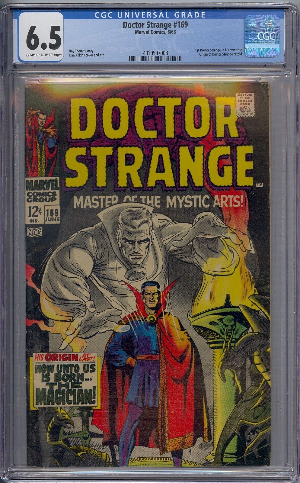 Doctor Strange #169 CGC 6.5 Origin Retold 1st Doctor Strange in OWN ...
