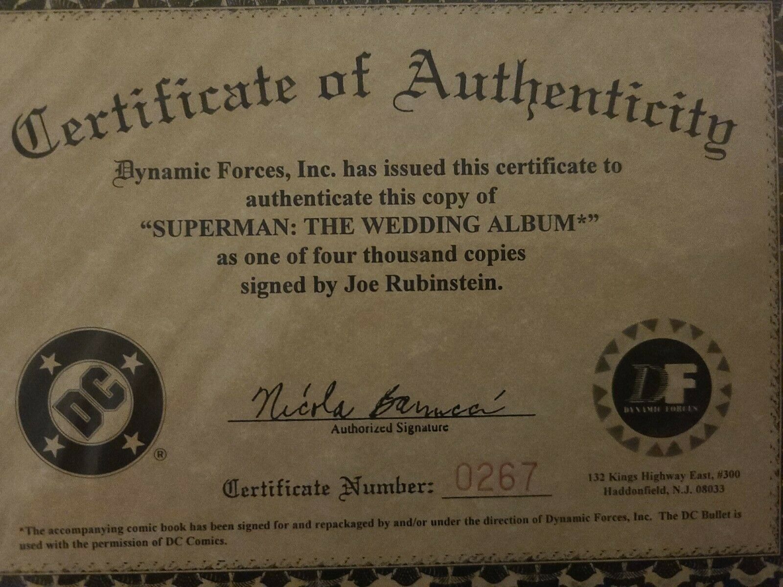 Signed Superman The Wedding Album Joe Rubinstein 267/4000 | Comic Books ...