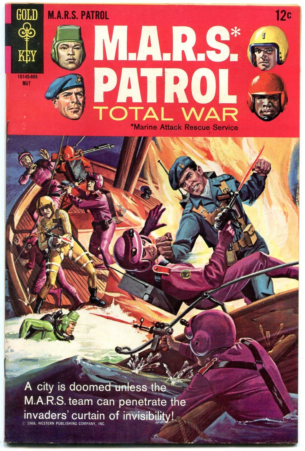 M.A.R.S. Patrol Total War #5 BATTLE COVER 1968 GOLD KEY VF | Comic ...